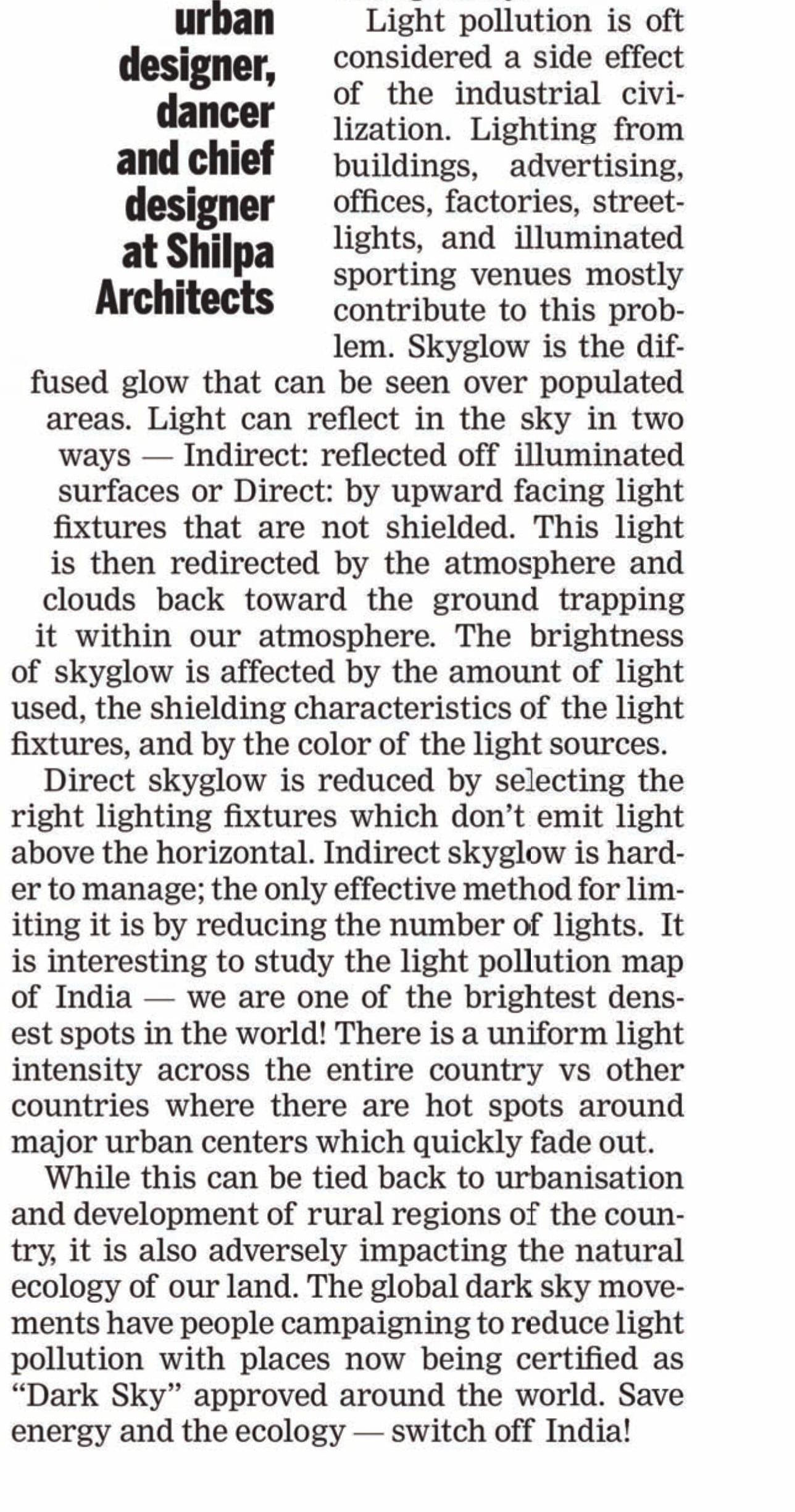 ECOLOGIC: Fight Light Pollution | Shilpa Architects