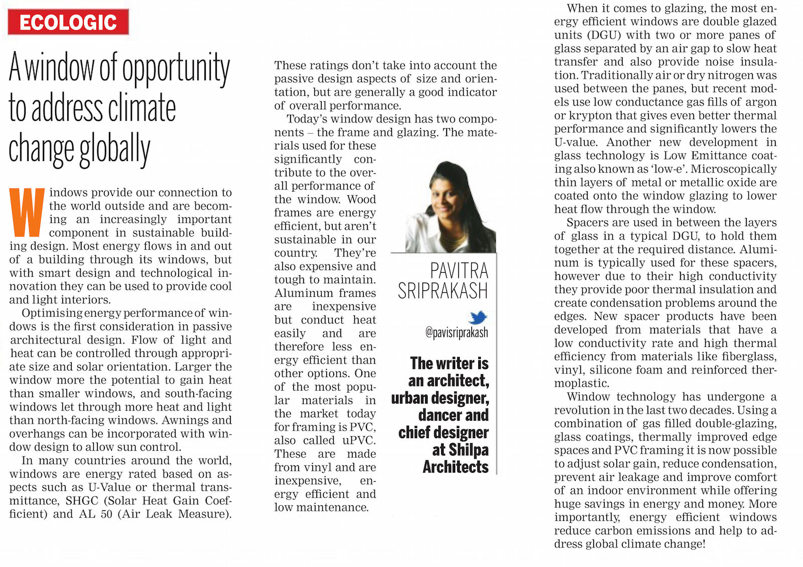 ECOLOGIC: Opportunity for Climate Change | Shilpa Architects