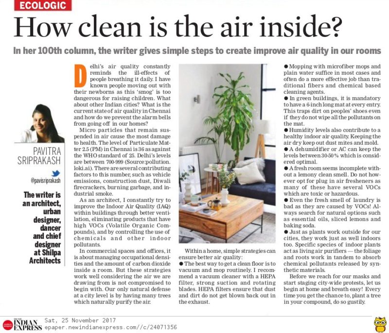 How clean is the air inside? | Shilpa Architects